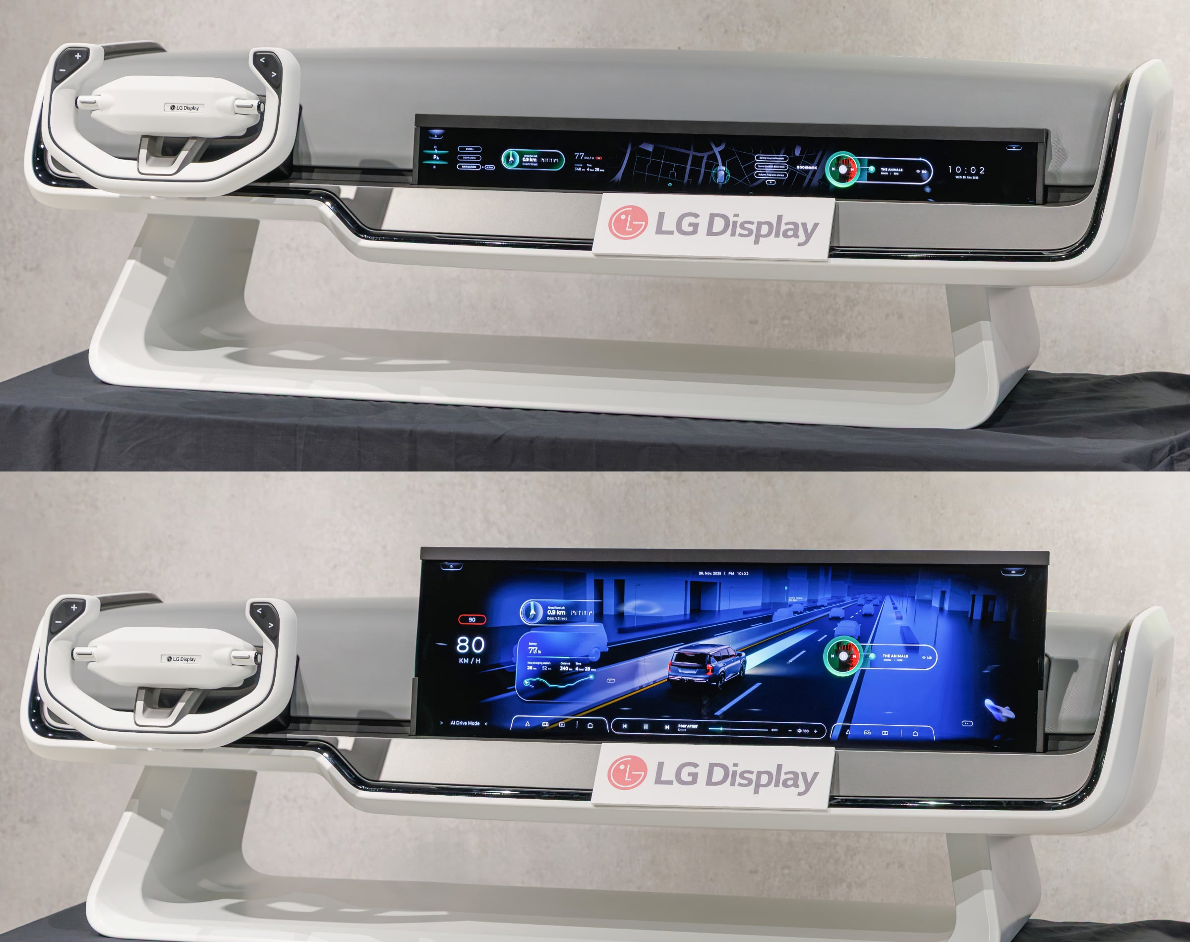 Slideable OLED cars